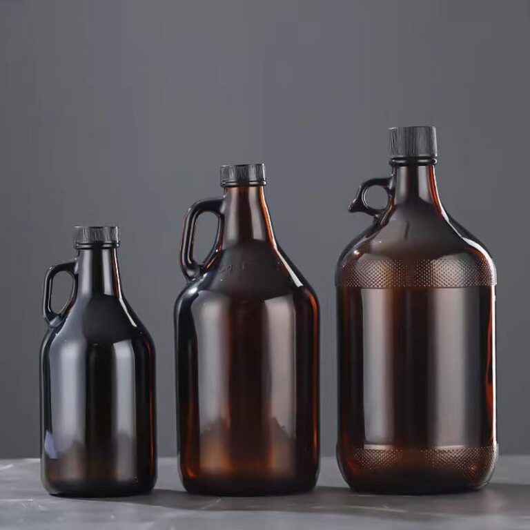 Amber 1L 2L beer growler stout beer glass bottle with swing top - Glass ...